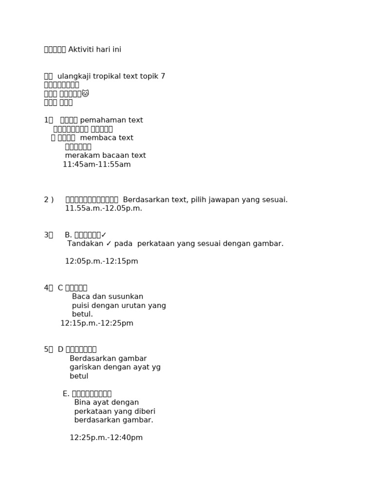 aktivti- 25 OCT-Isnin | PDF