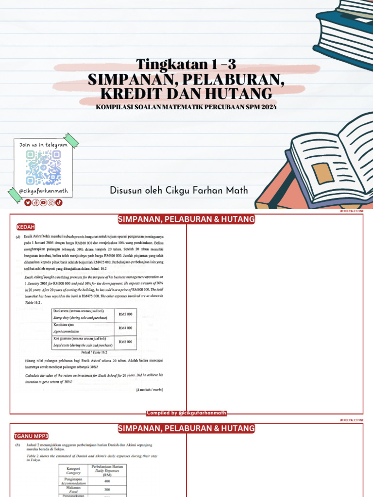23 SIMPANAN, PELABURAN & HUTANG 2024 by @cikgufarhanmath | PDF