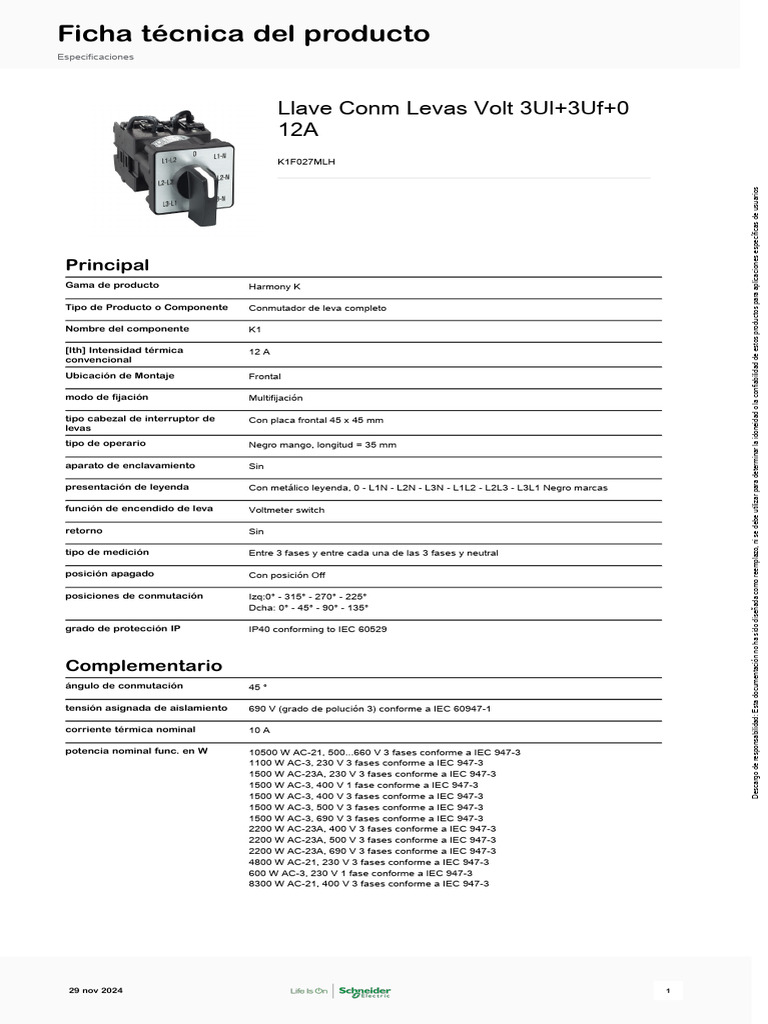 Schneider Electric - Harmony-K - K1F027MLH | PDF | Residuos