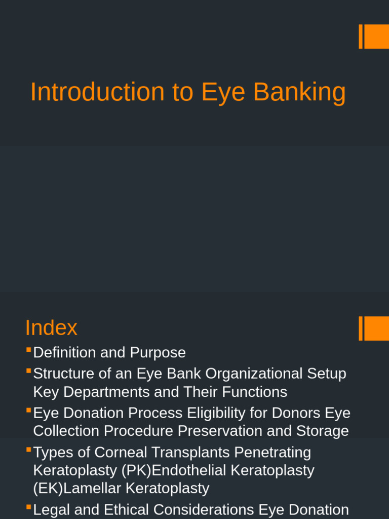 Introduction To Eye Banking | PDF
