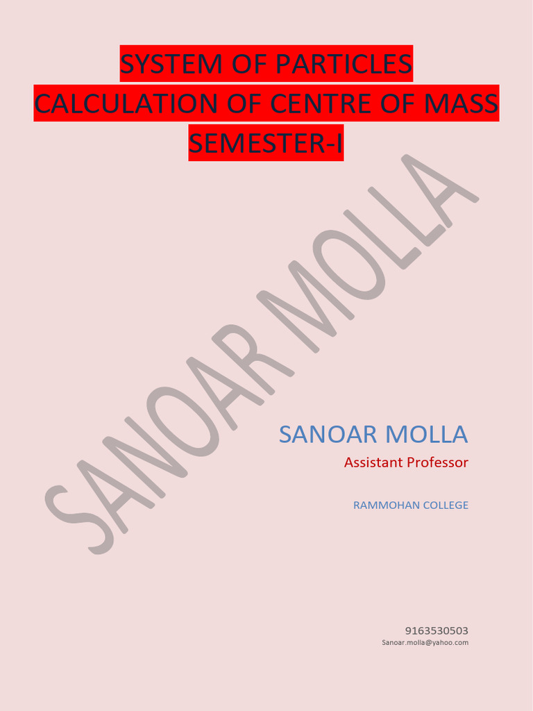 Sop CM Calculation | PDF | Sphere | Center Of Mass