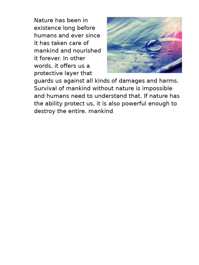 The Vital Role of Nature in Human Survival | PDF