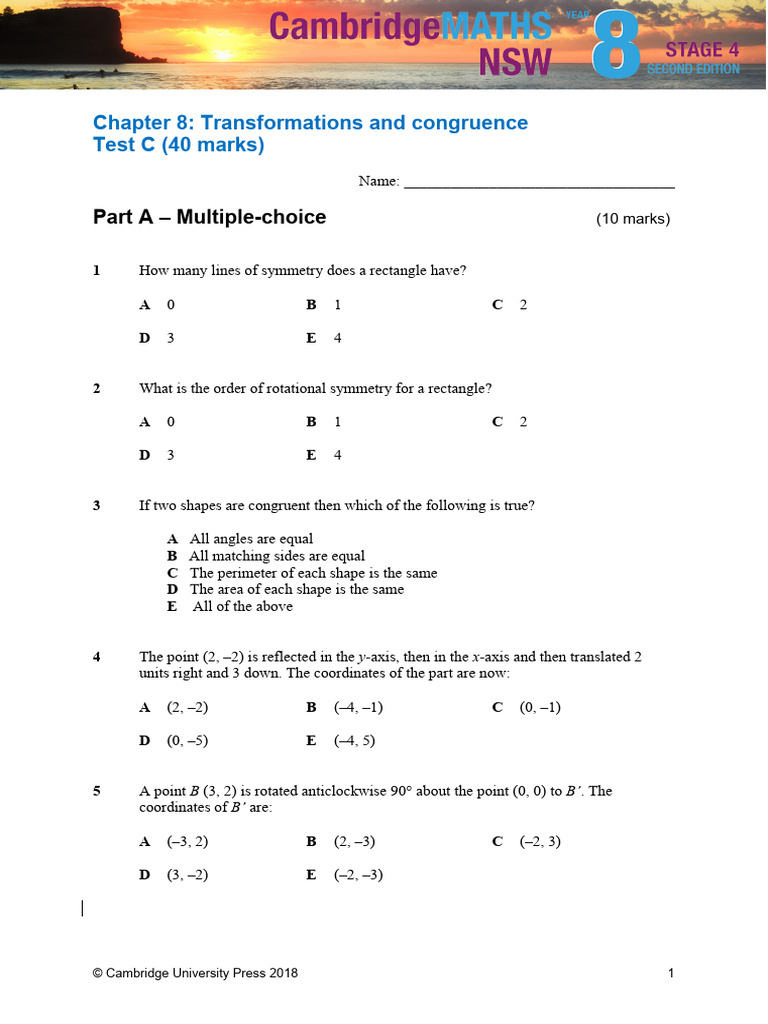 Transformations and Congruence Test | PDF | Classical Geometry | Euclid