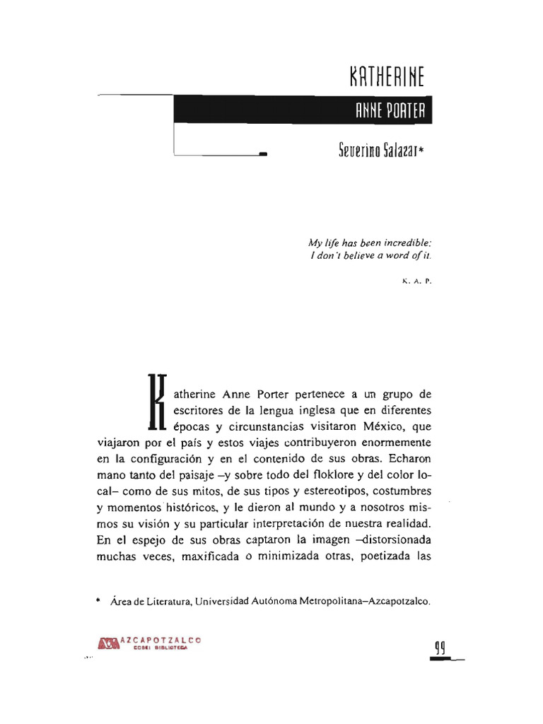 Katherine Anne Porter | PDF