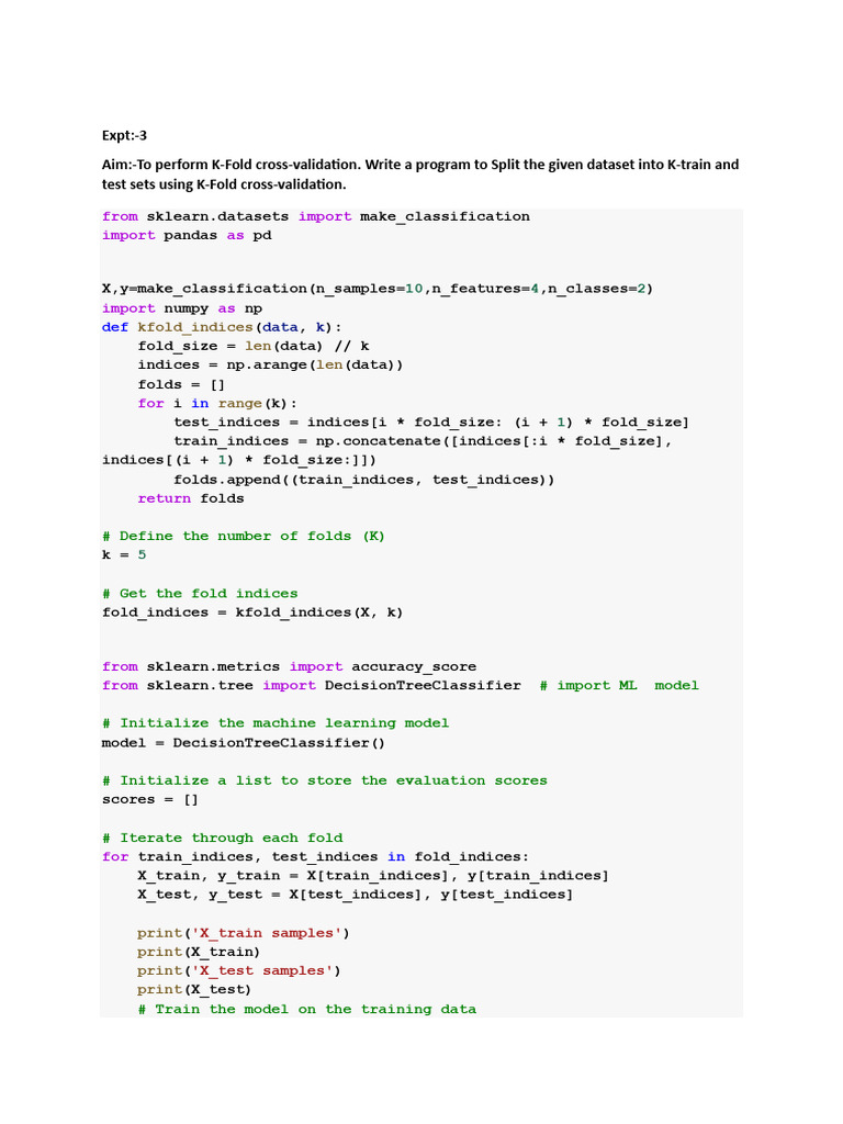 EXpt_3_ML2025[1] | PDF | Cross Validation (Statistics) | Statistical Theory