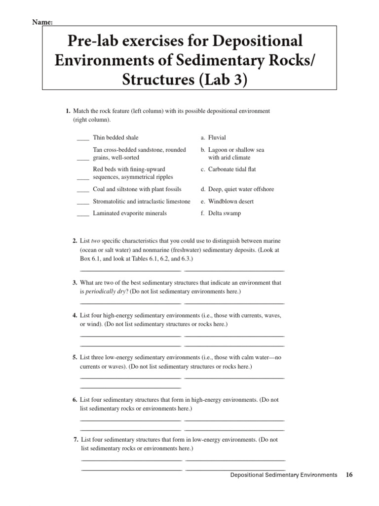 Lab 3 | PDF | Sedimentary Rock | Rocks