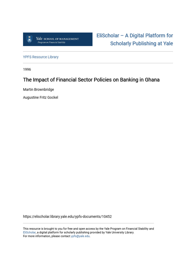 The Impact of Financial Sector Policies On Banking in Ghana | PDF ...