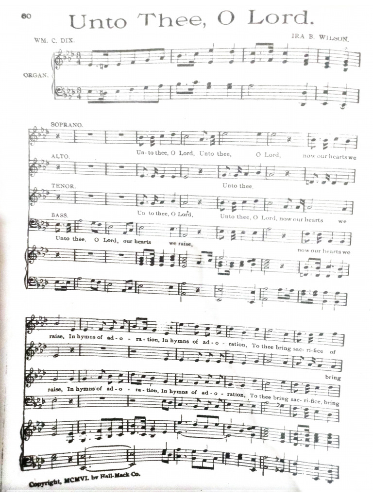 Unto Thee o Lord | PDF