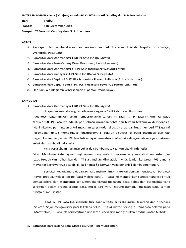 NOTULEN RAPAT MGMP 18 September 2024 | PDF