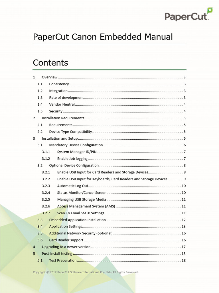 PaperCut MF Canon Embedded Manual 2017-03-03 | PDF | Photocopier ...