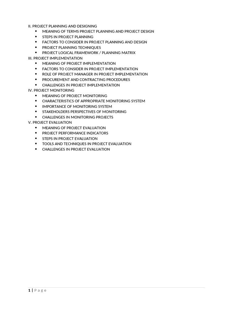 Project Management Cycle | PDF