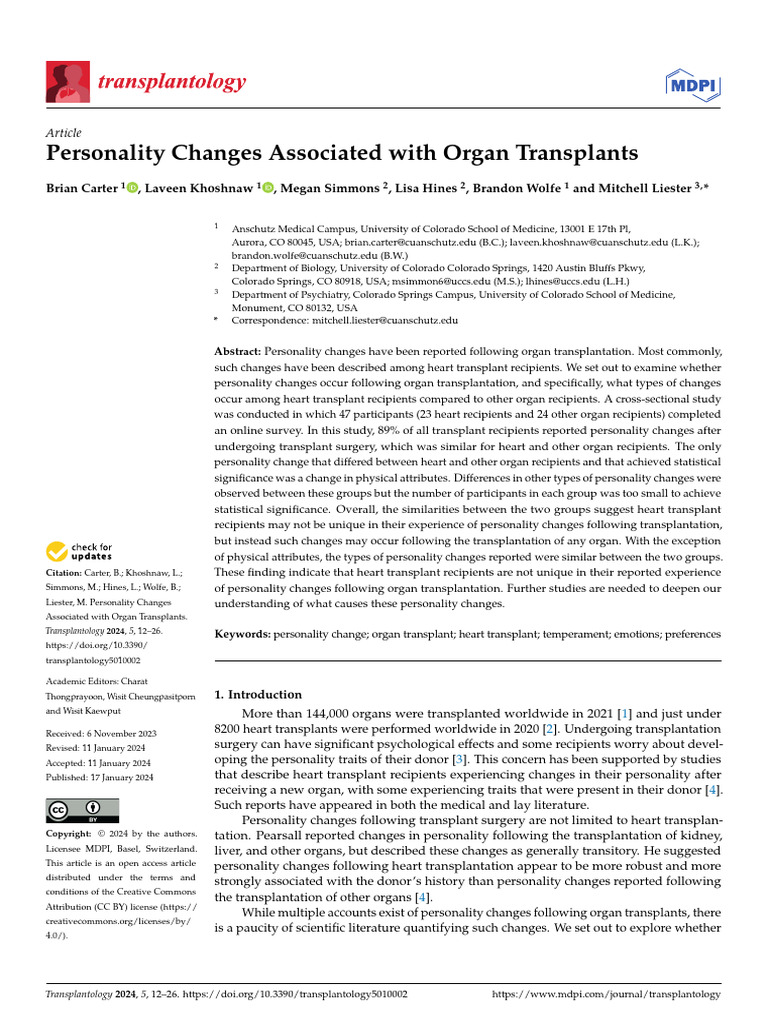 transplantology-05-00002 | PDF | Organ Transplantation | Memory