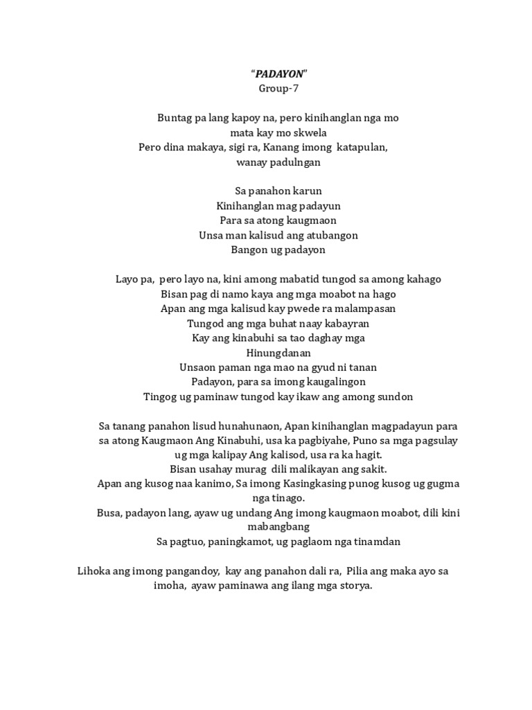 PADAYON (group 7) POEM | PDF