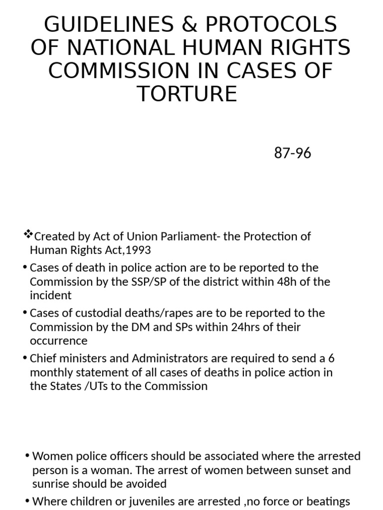 Guidelines & Protocols of National Human Rights Commission | PDF