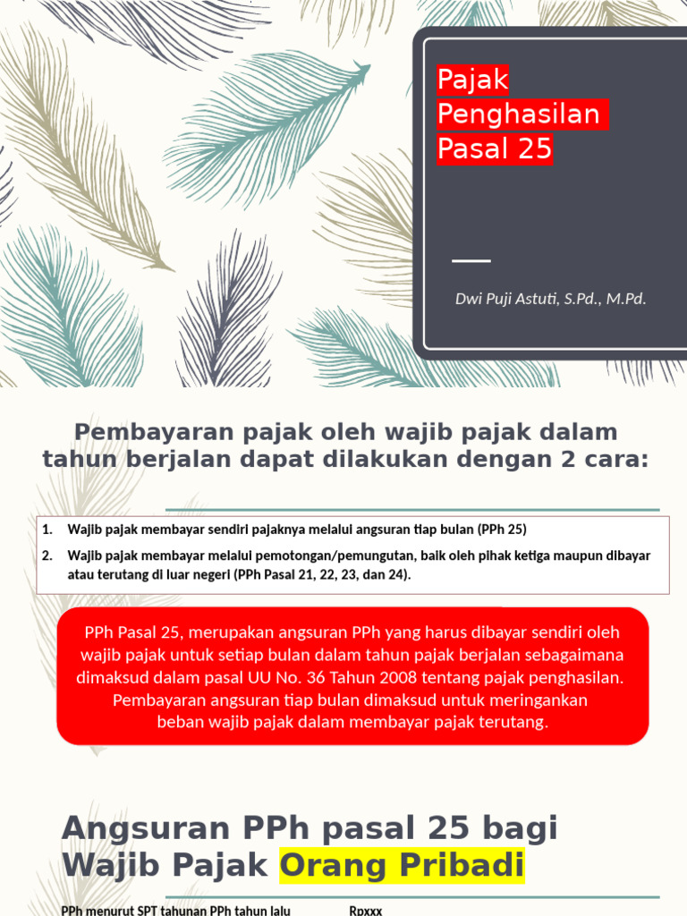 Angsuran PPh Pasal 25 dan 26 | PDF