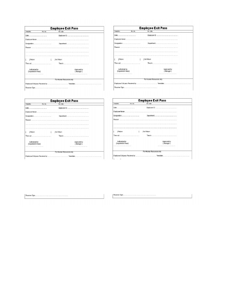 Employee Exit Pass | PDF