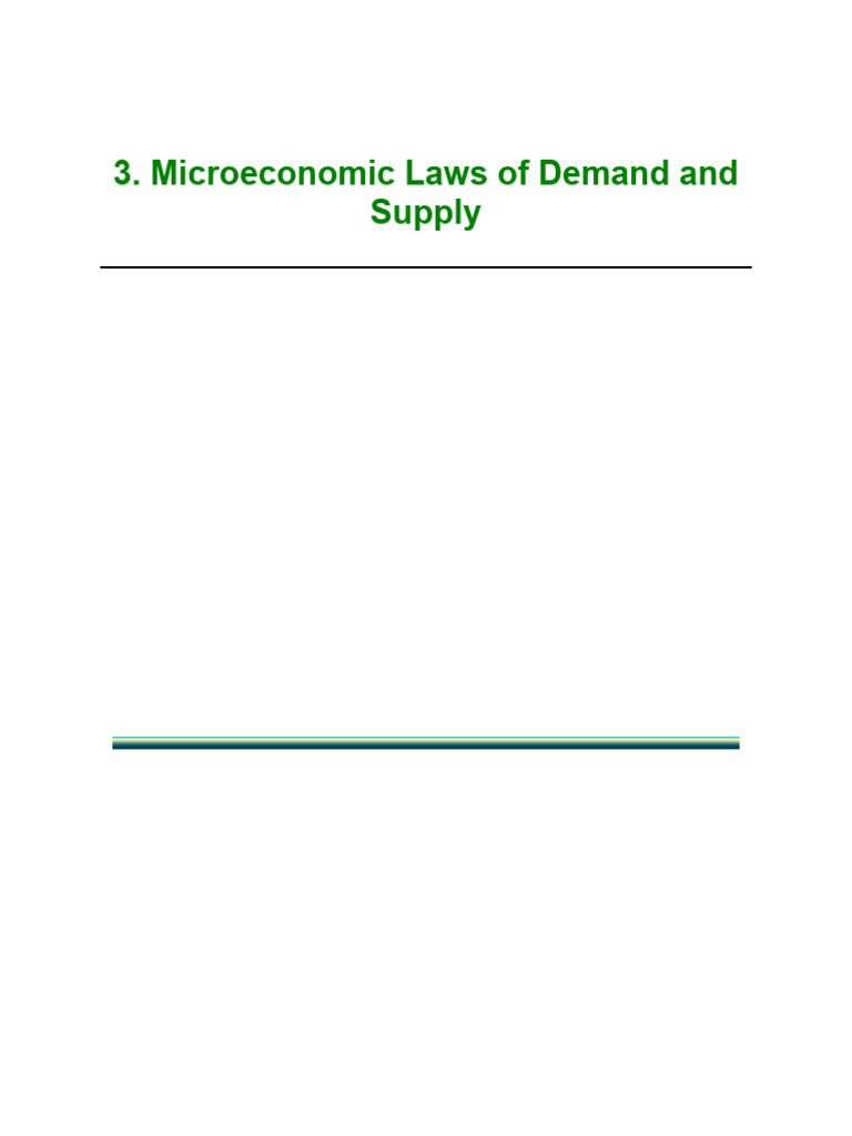 Week 5 - Lesson 4 - Microeconomic Laws of Demand and Supply | PDF ...