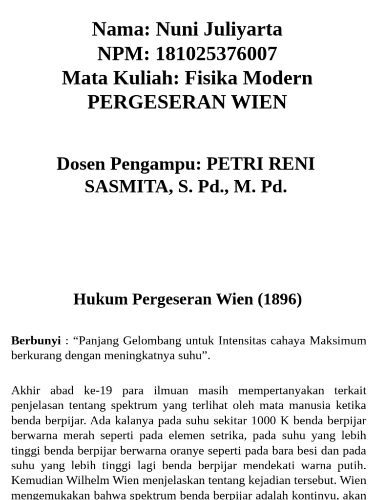 Pergeseran Wien Screencast o Matic | PDF