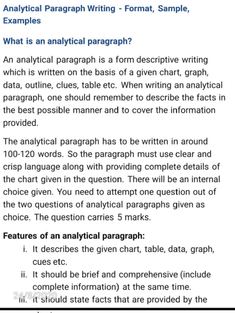 Analytical Paragraph (Class 10) | PDF | Foods | Poverty