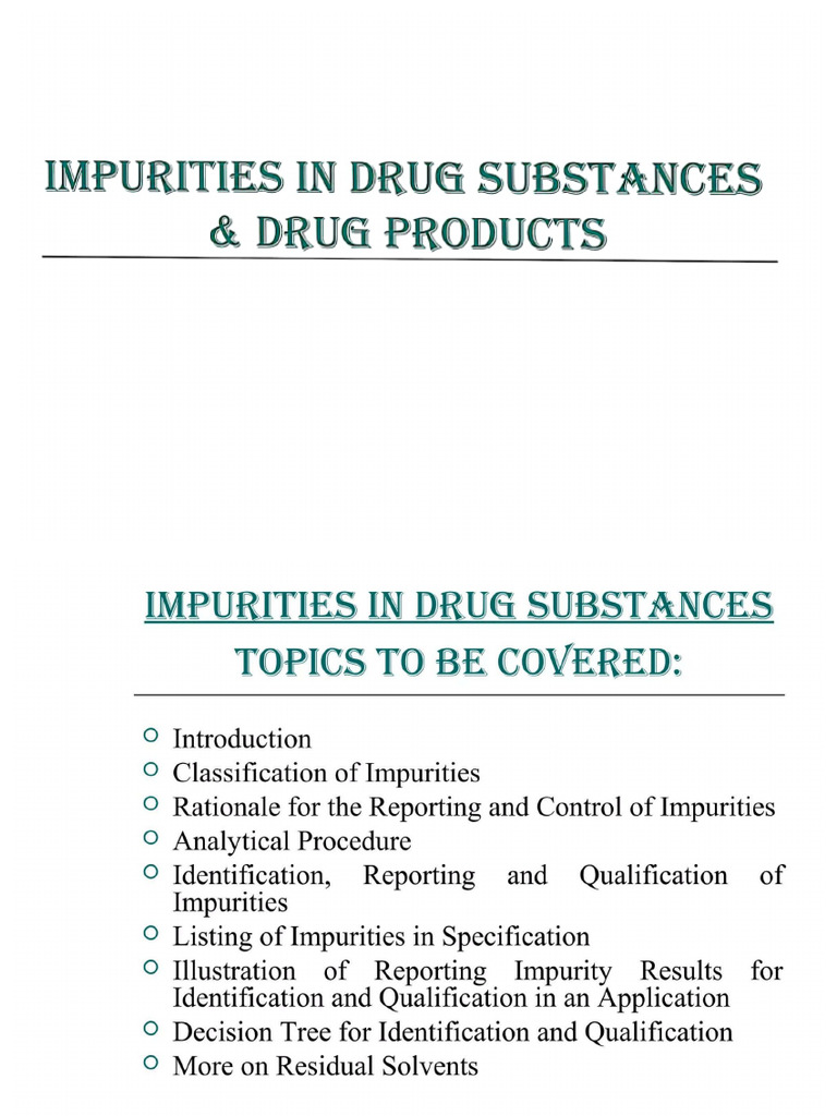 Impurity Control Strategy | PDF