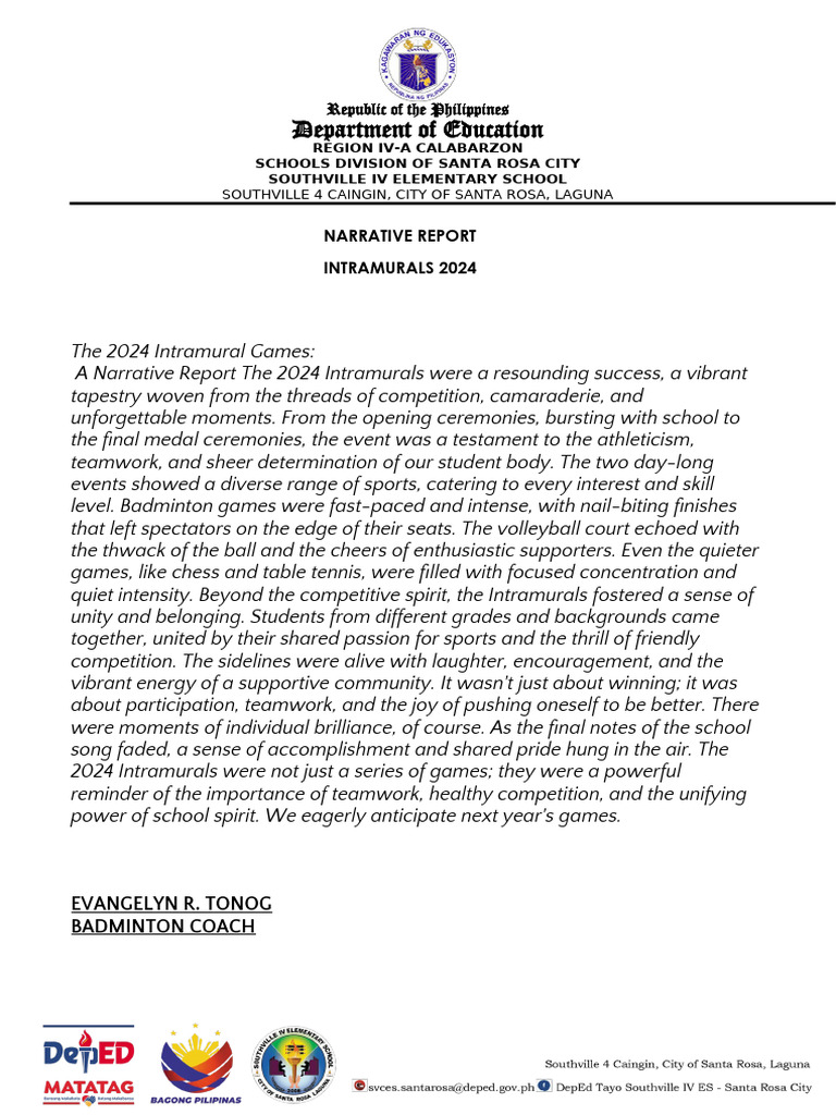2024 Intramurals Success Report | PDF