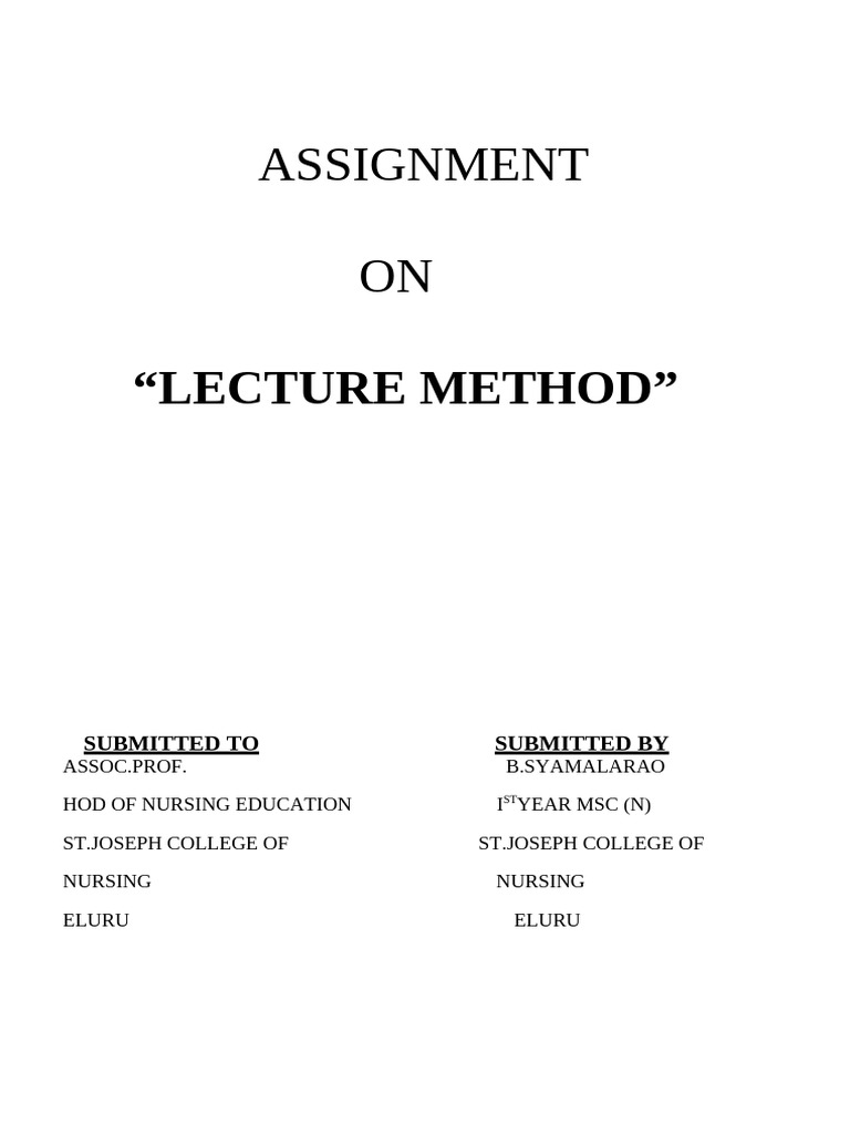 Lecture Method in Nursing Education - Compress | PDF | Learning | Lecture