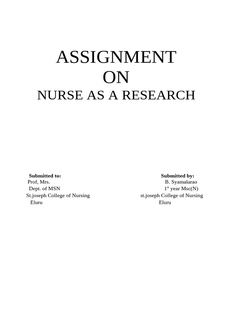 nurse research | PDF | Nursing | Health Care