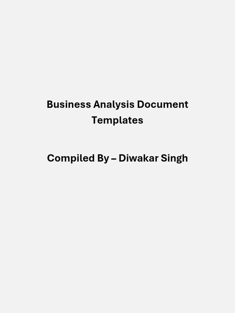 BA_Documents_Template_1730101681 | PDF | Use Case | Risk