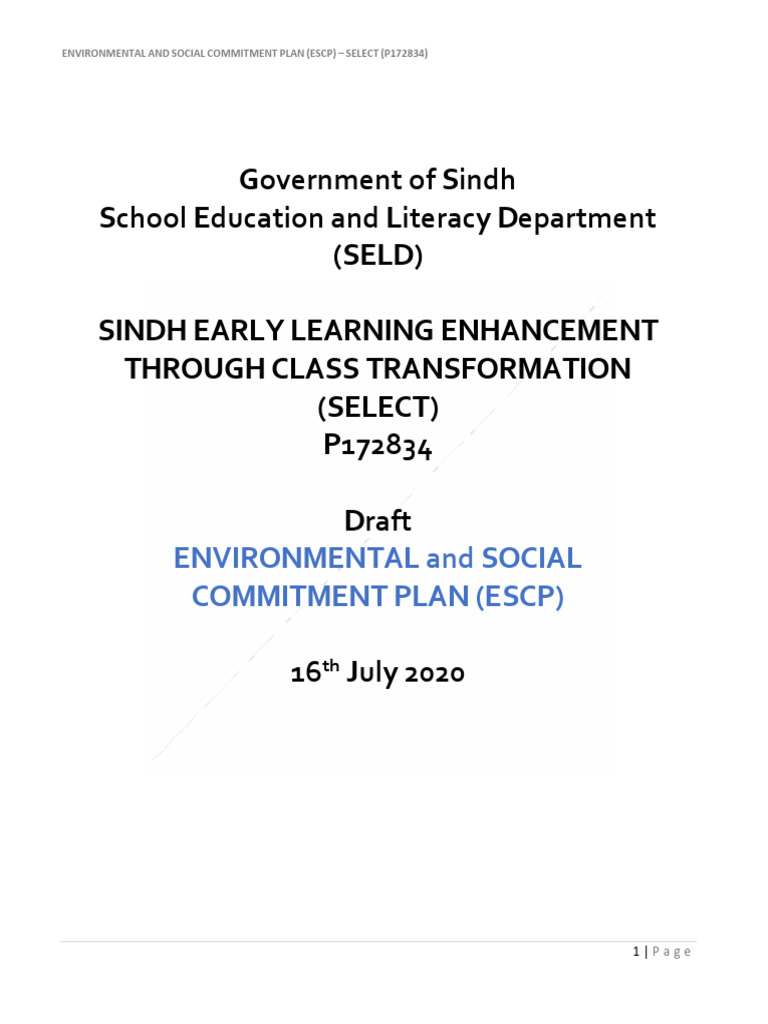 Draft Escp | PDF | Occupational Safety And Health | Safety