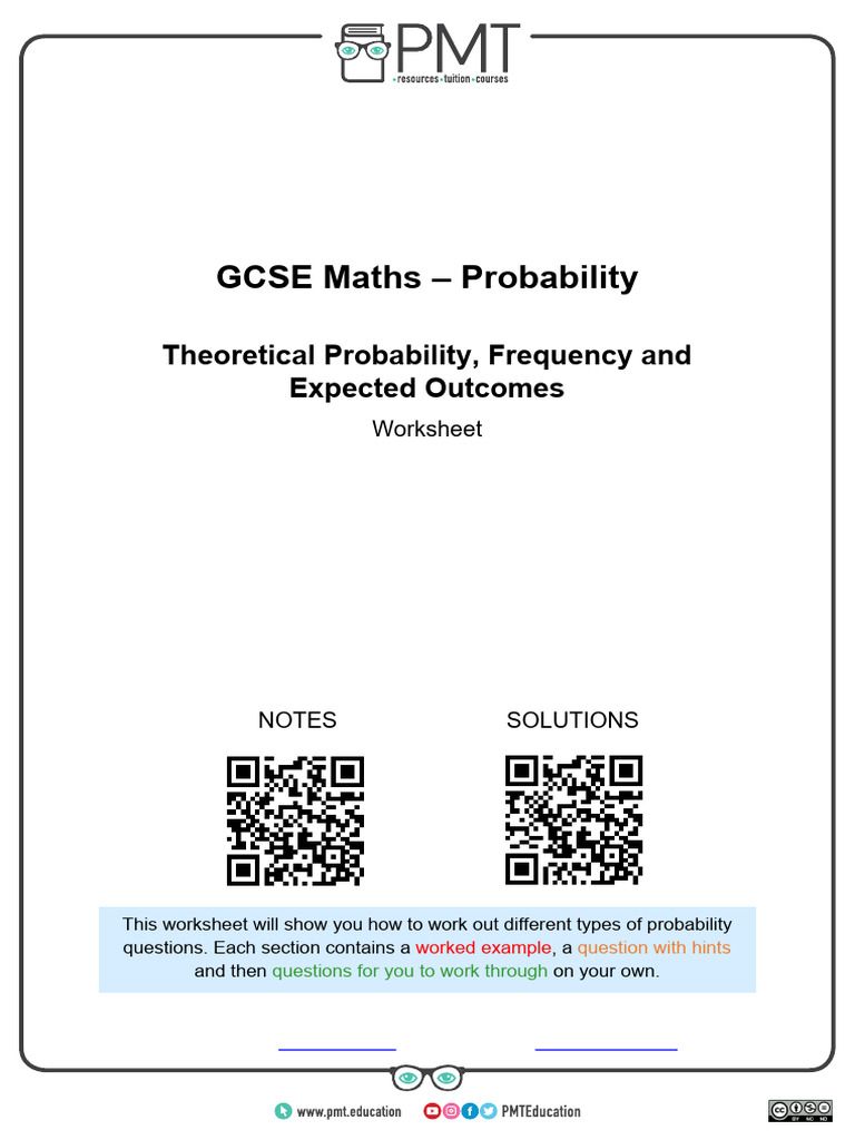 B. Theoretical Probability, Frequency and Expected Outcomes | PDF | Probability | Applied ...
