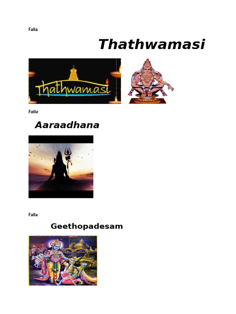 Thathwamasi: Aaraadhana | PDF