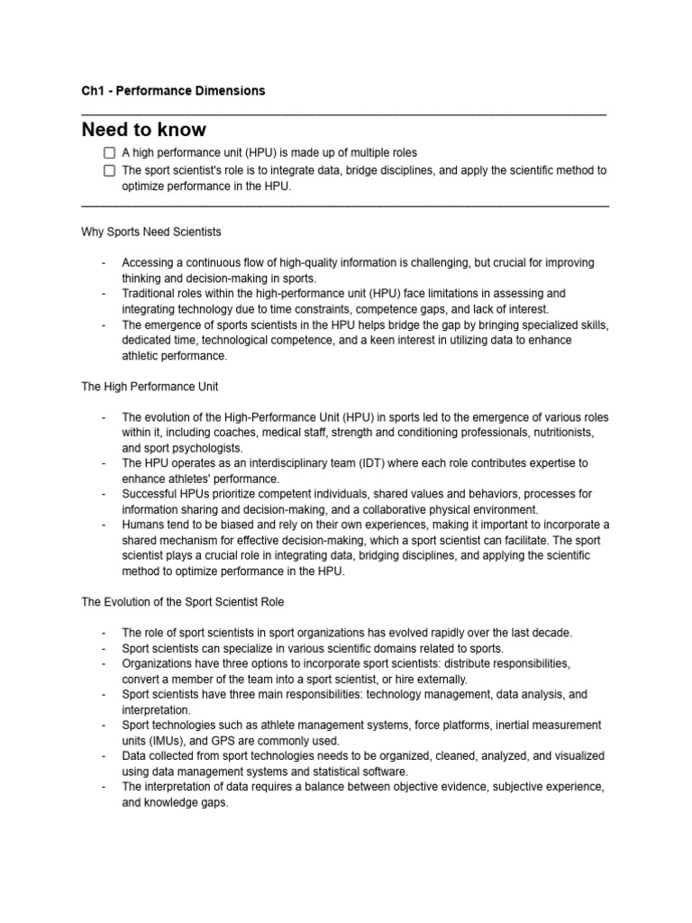 Optimizing High Performance Units in Sports | PDF | High Intensity ...
