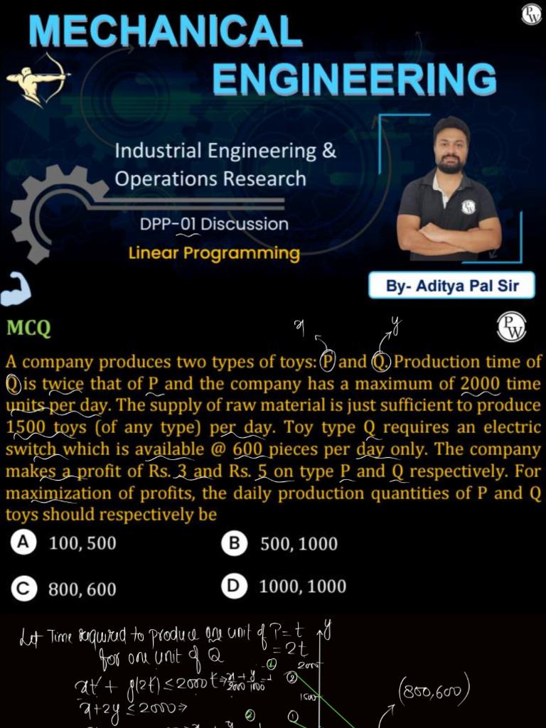 Linear Programming - DPP 01 Discussion Notes | PDF