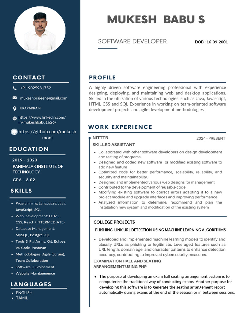 Mukeshbabu final cv | PDF | Software | Web Development
