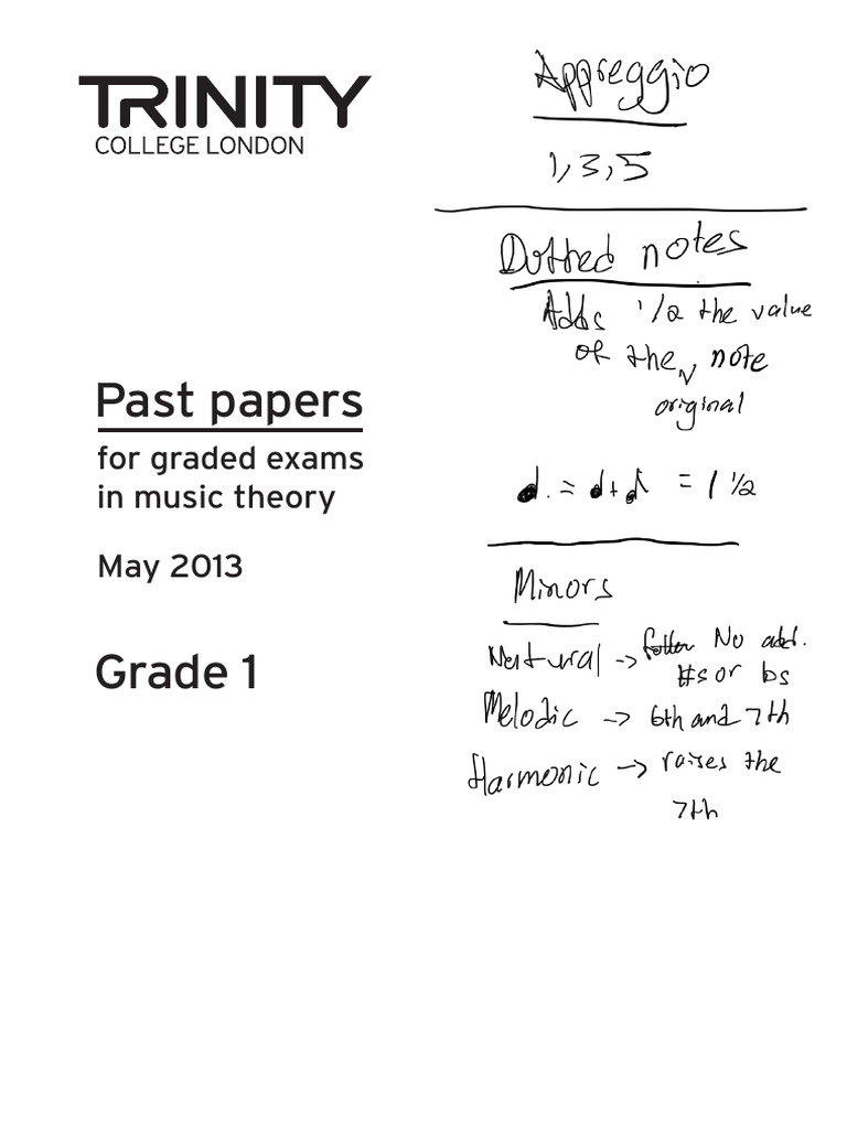 Grade 1 Music Theory Exam Paper 2013 | PDF | Musical Compositions ...