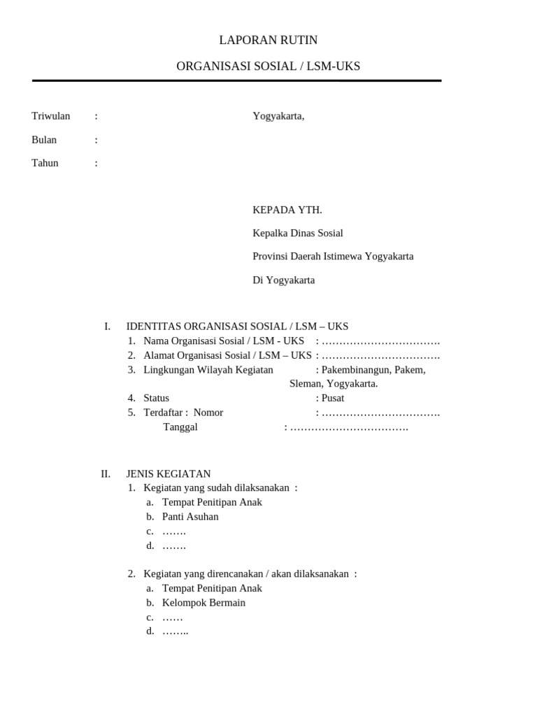 LAPORAN RUTIN | PDF