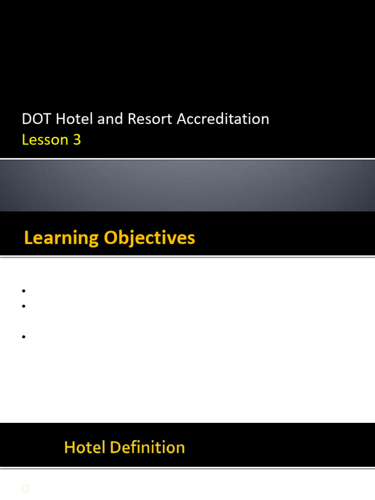 3 DOT Hotel and Resort Accreditation | PDF | Hotel | Resort