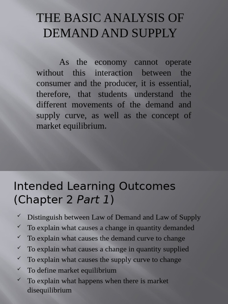 The Basic Analysis of Demand and Supply PART 1 012845 | PDF | Demand ...