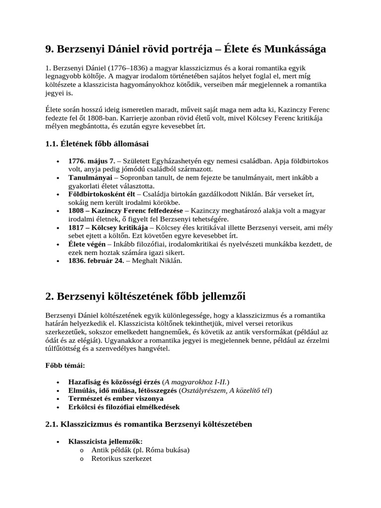 Berzsenyi Dániel | PDF