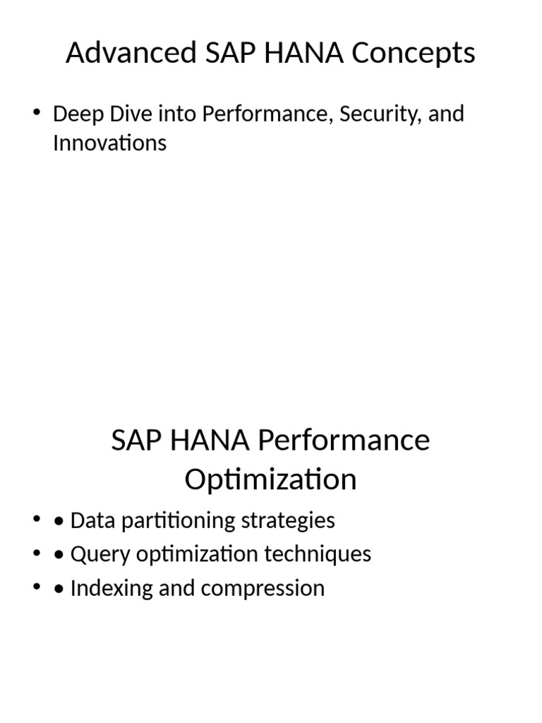 Advanced_SAP_HANA_Presentation | PDF