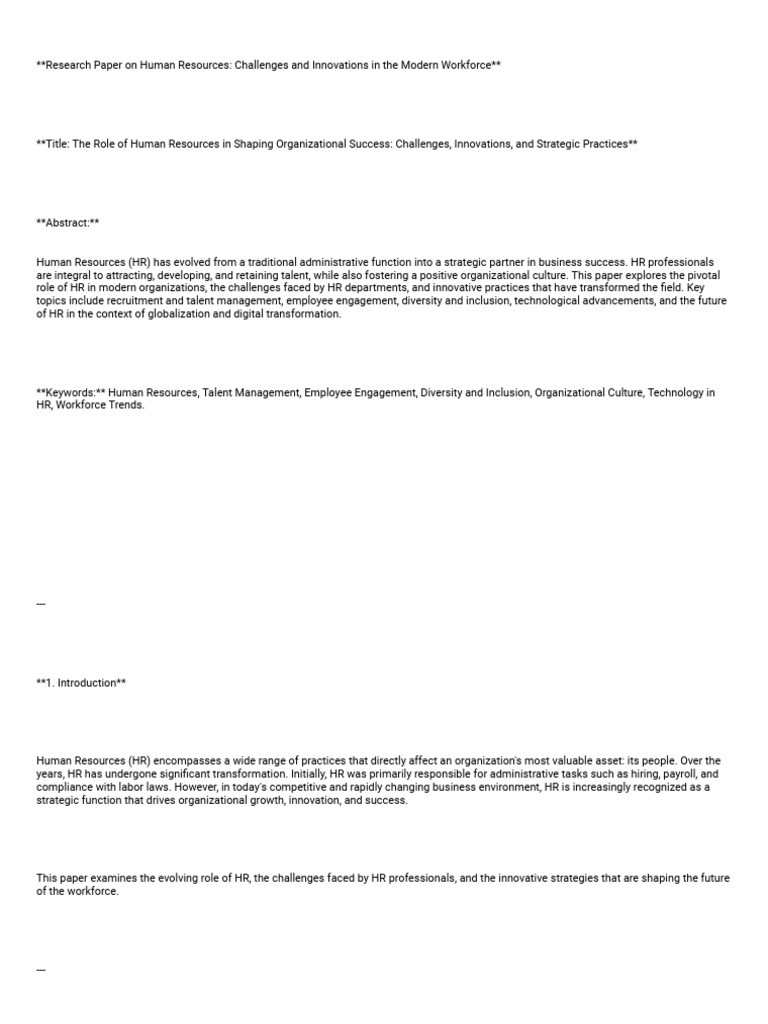 Hr | PDF | Human Resource Management | Employee Retention