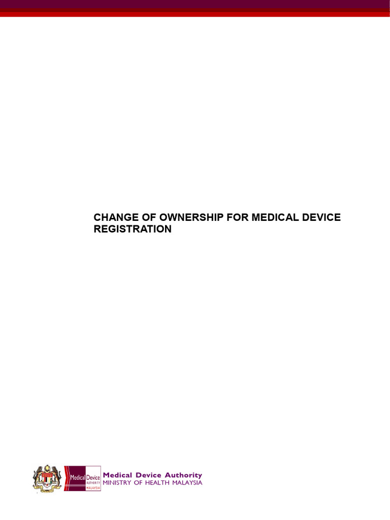 Change of ownership MDA | PDF | Medical Device | Justice