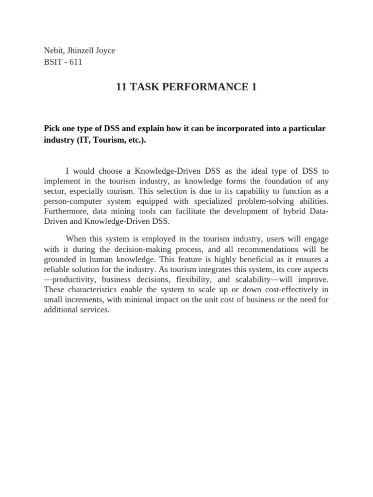 11 Task Performance 1 Nebit | PDF