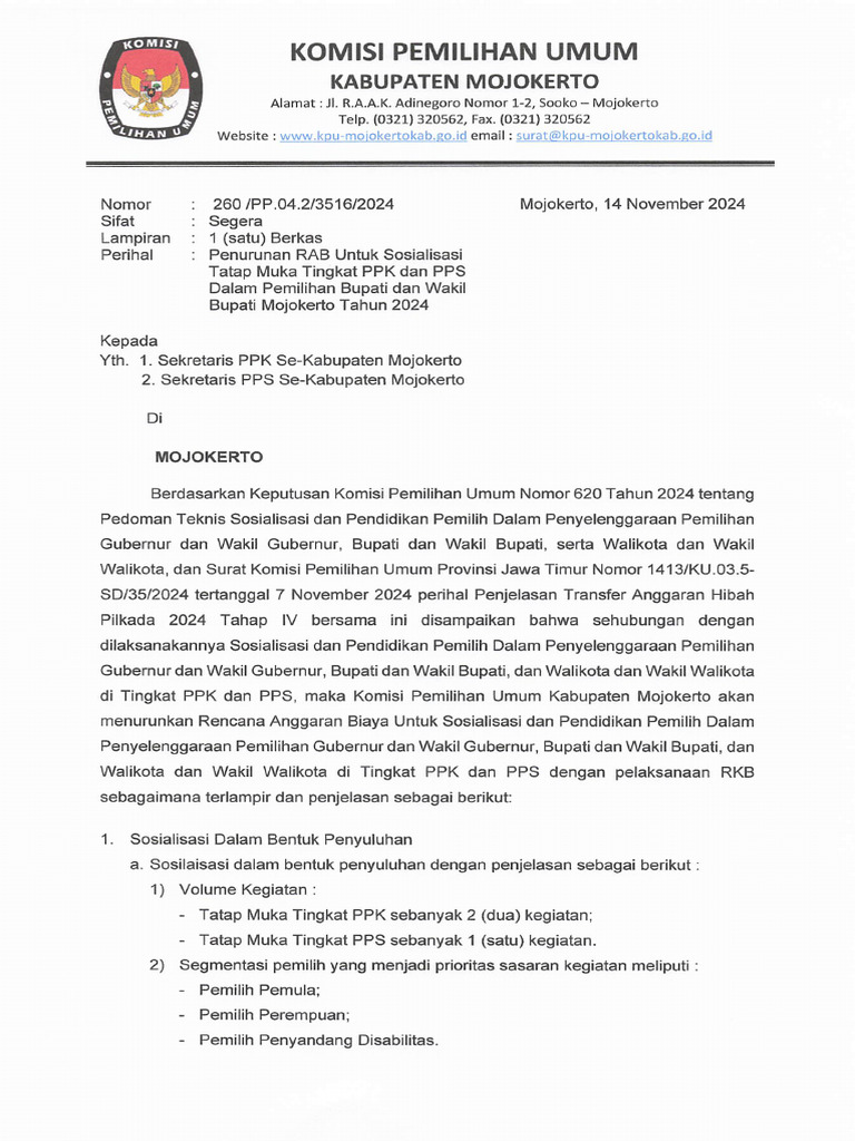 260 Penurunan Rab Sosialisasi Kepada PPK PSS | PDF