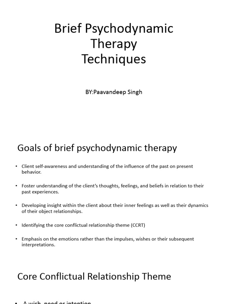 Brief Psychodynamic Therapy | PDF | Psychotherapy | Attachment Theory