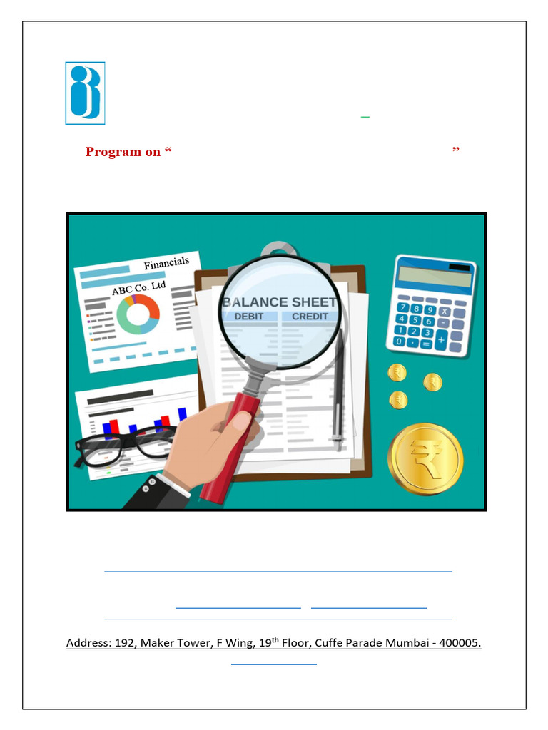 Brochure - Evaluation of Financial Statements and Ratios From 05th To 07th March 2025 | PDF ...