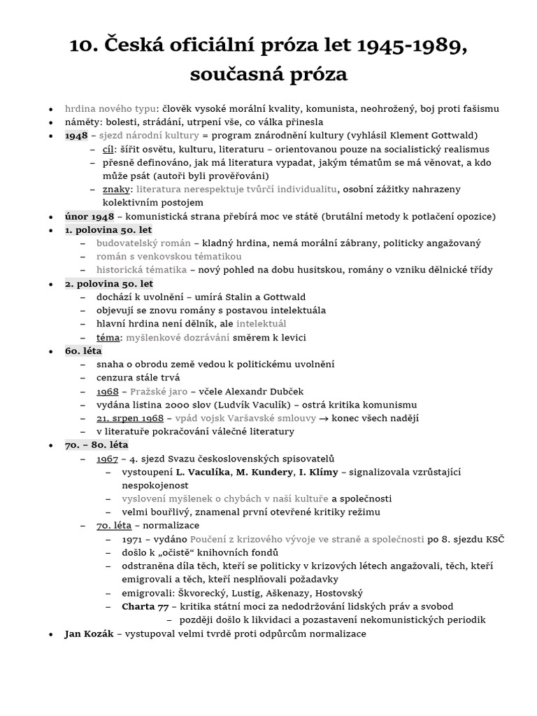 10 - Ceska - Oficialni - Proza.1945-1989 - Soucasna - Proza 2 | PDF