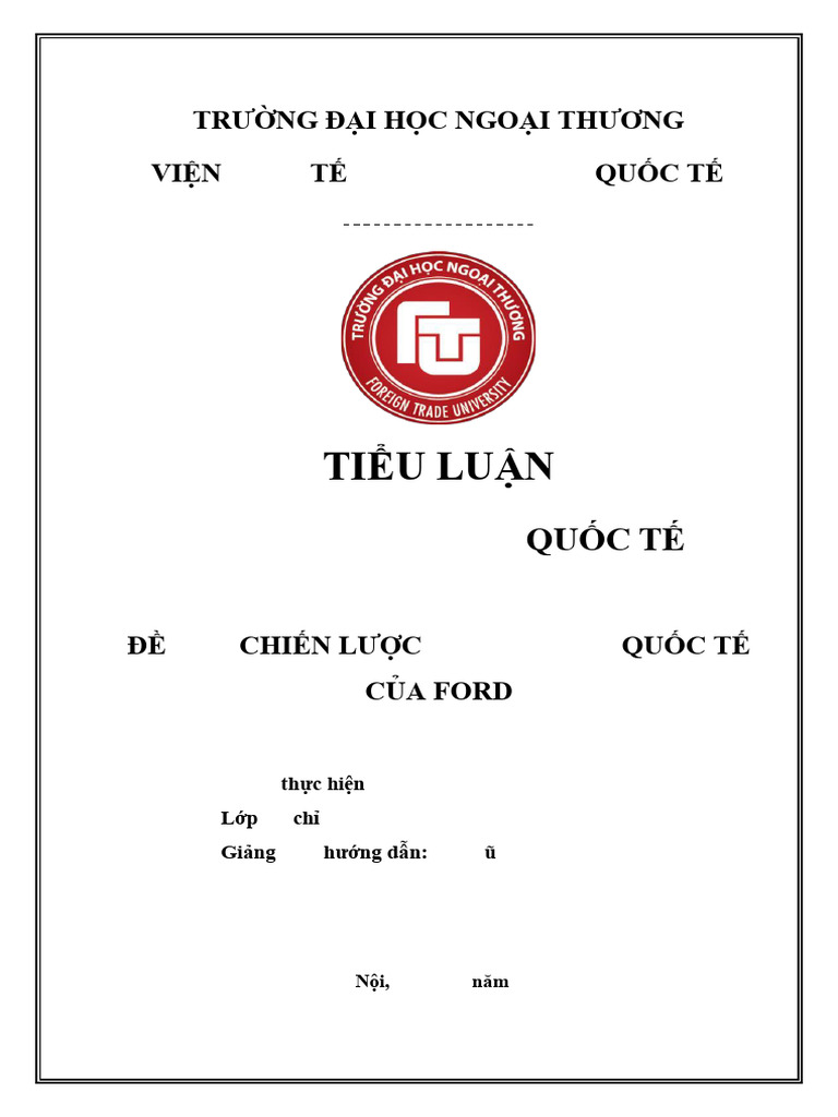 NHÓM 1 - TIỂU LUẬN KDQT | PDF