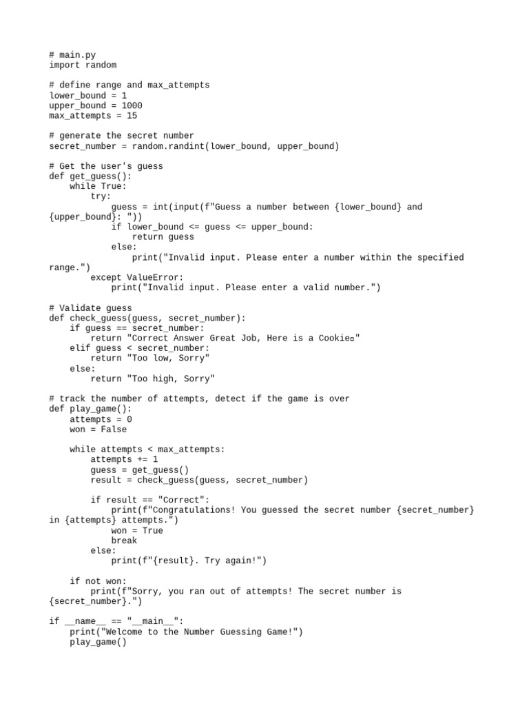 Number Guessing Game Script Pdf
