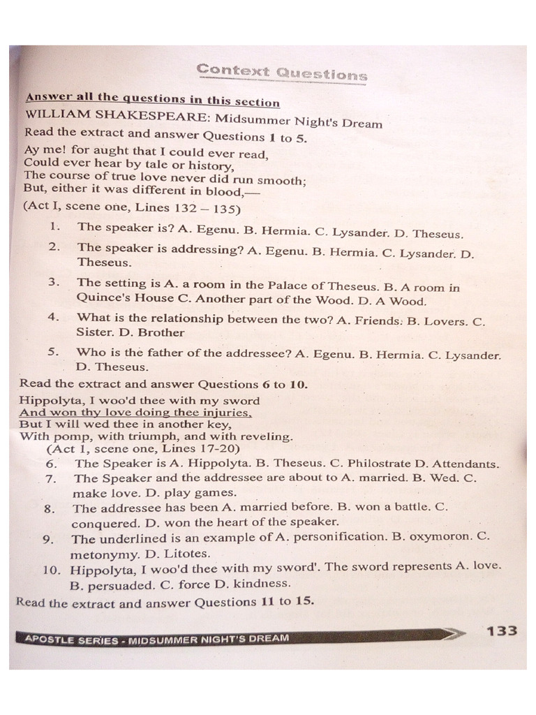 MSND - Context - Questions - 1 | PDF